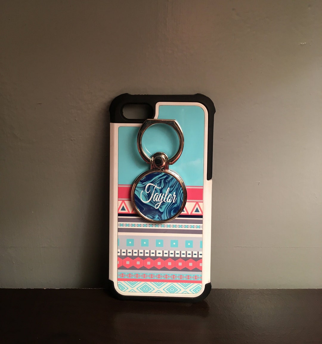 Monogram Phone Grip Tie Dye, Mobile Phone Stand Metal Ring Holder ...