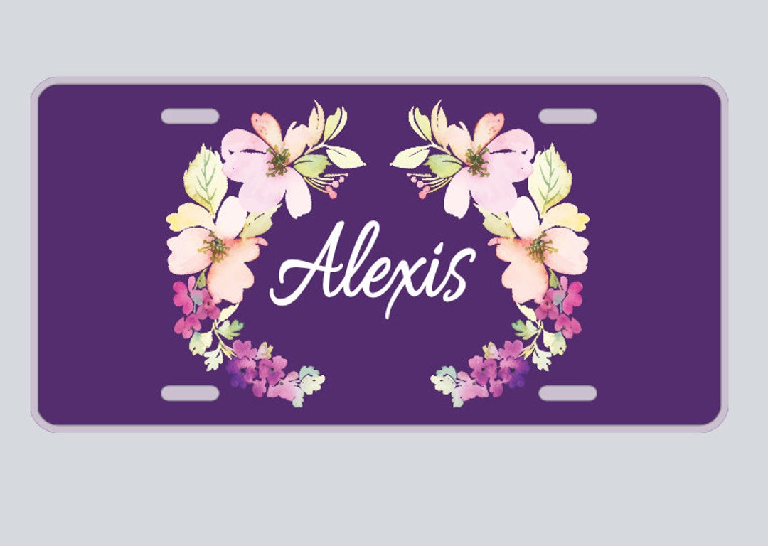 Tropical Flowers License Plate for Car Front Monogram * License Frame ...