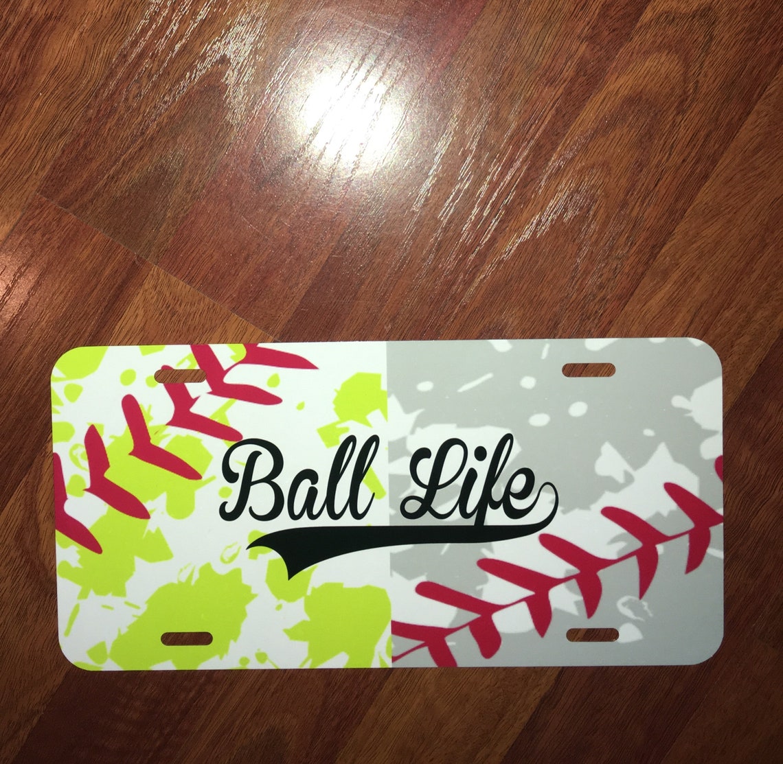 Baseball Softball License Plate Half Baseball Softball Car | Etsy