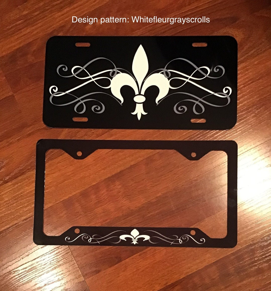 Fleur De Lis License Plate Car Front Louisiana Purple Gold License ...