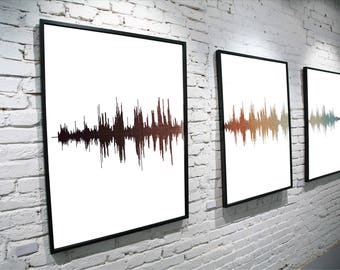 Large Custom Sound Wave Art on Canvas Personalized Sound Wave | Etsy