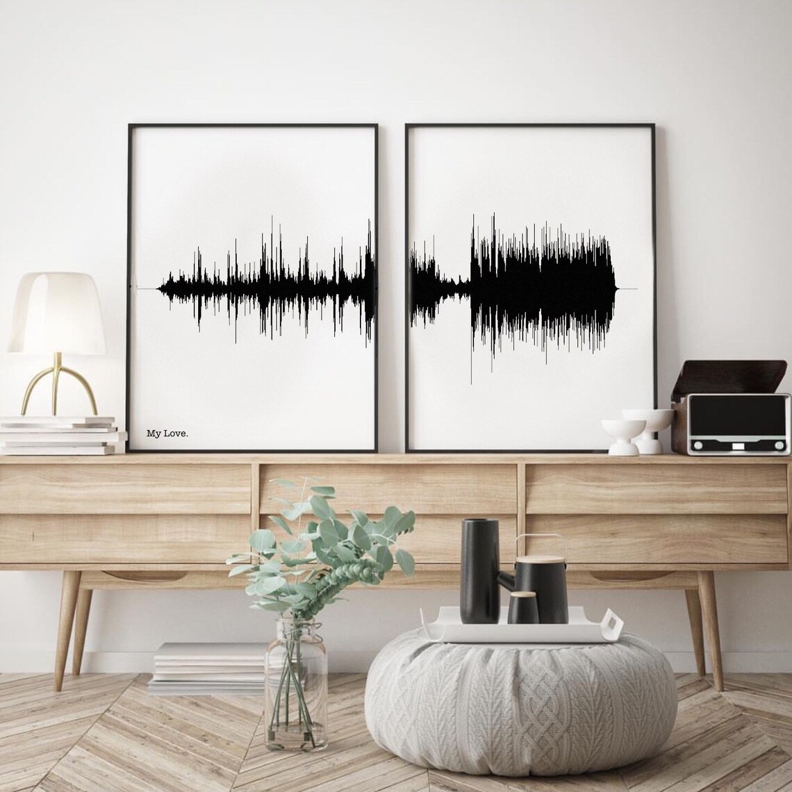 Two Piece Set Custom Sound Wave Art Sound Wave Art Prints - Etsy