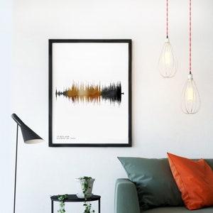 Large Vertical Soundwave Art, Custom Sound Wave Art on Canvas, Sound ...