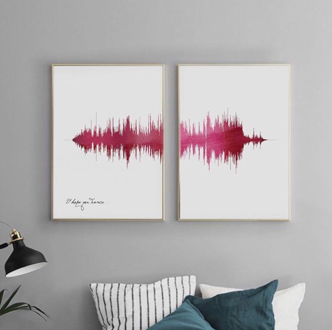 Two Piece Set Custom Sound Wave Art Sound Wave Art Prints - Etsy