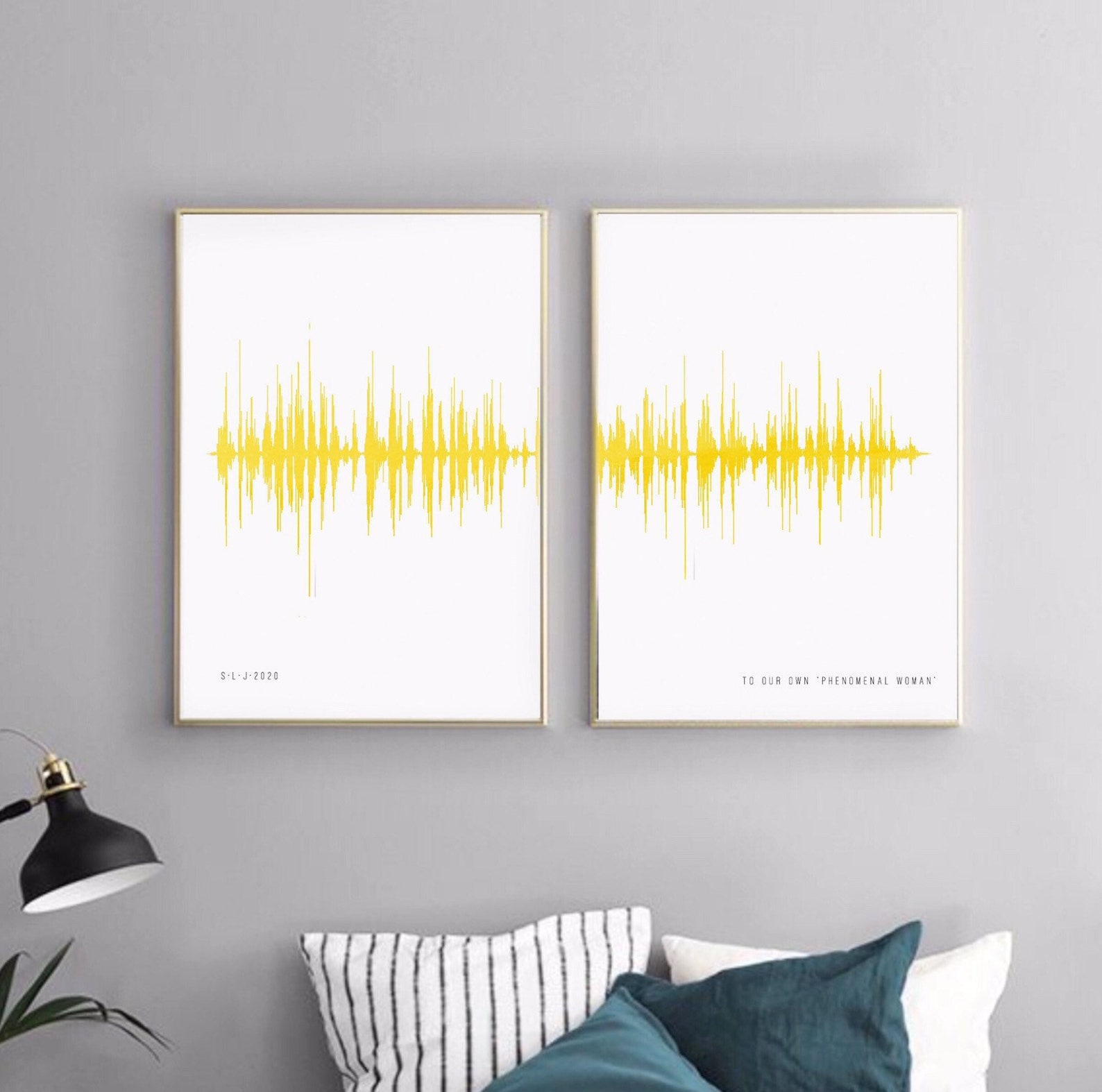 Two Piece Set Custom Sound Wave Art Sound Wave Art Prints | Etsy