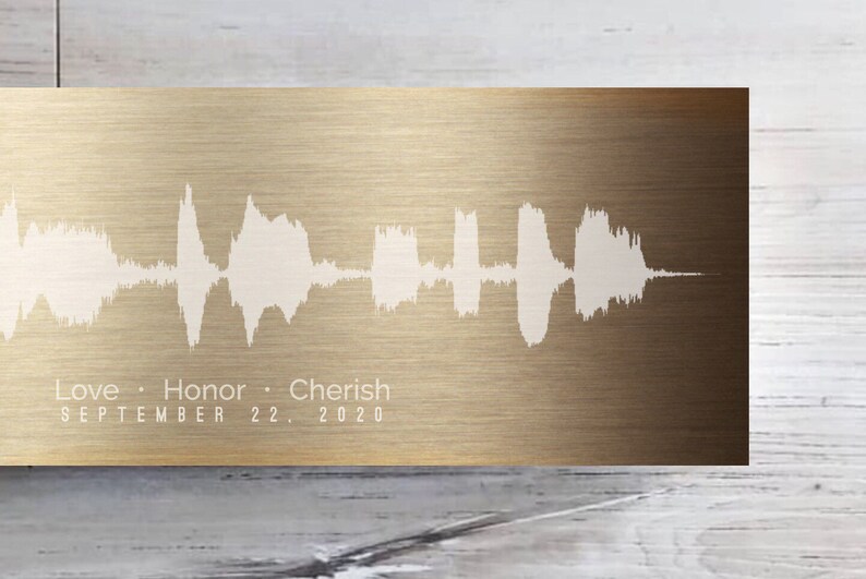 Bronze Anniversary Gifts Gold Sound Wave Art Custom | Etsy