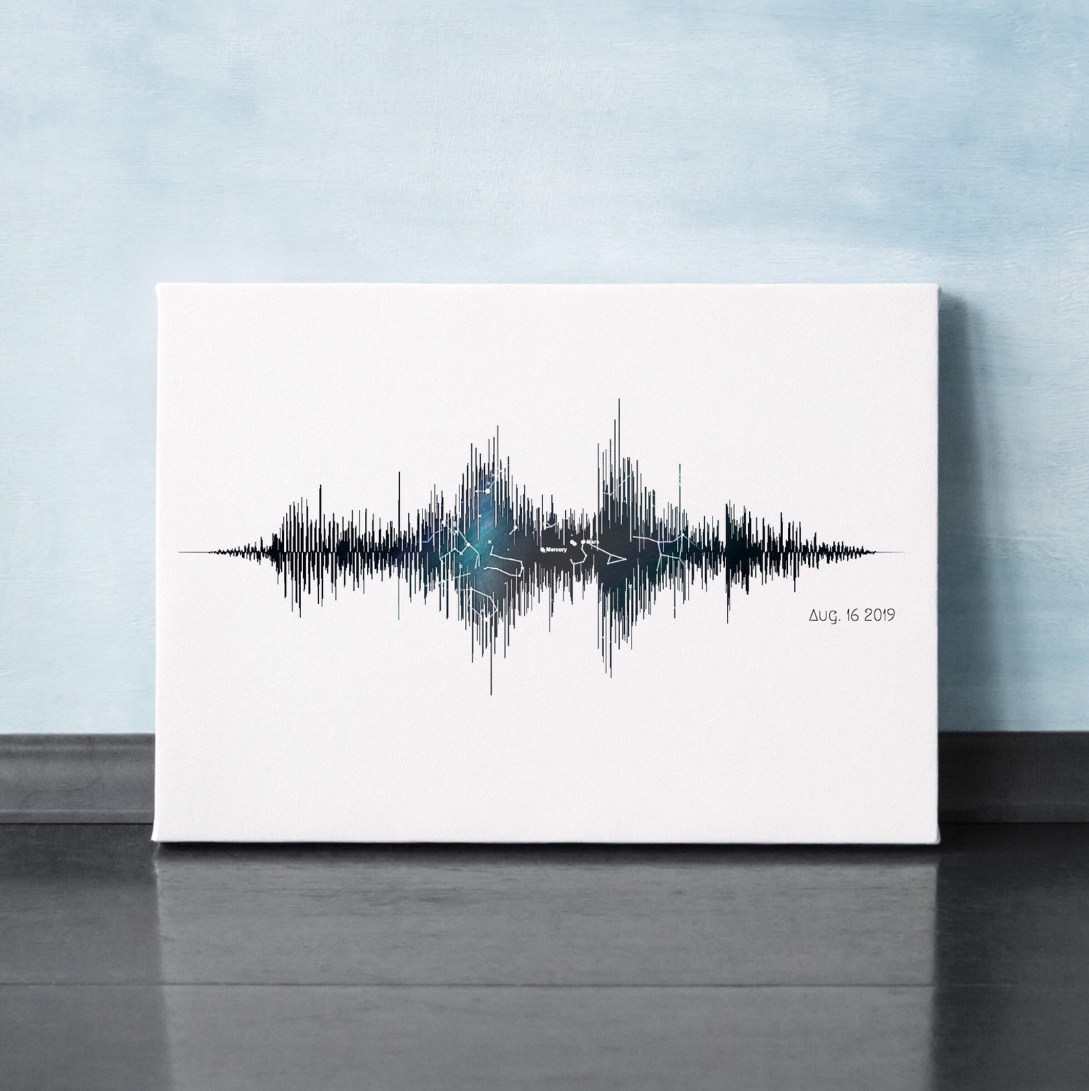 Custom Night Sky Sound Wave Art on Canvas Sound Wave Art | Etsy