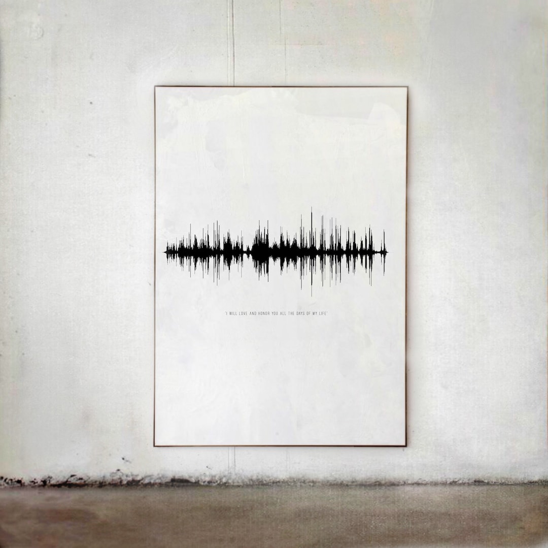 Large Vertical Soundwave Art, Custom Sound Wave Art on Canvas, Sound ...