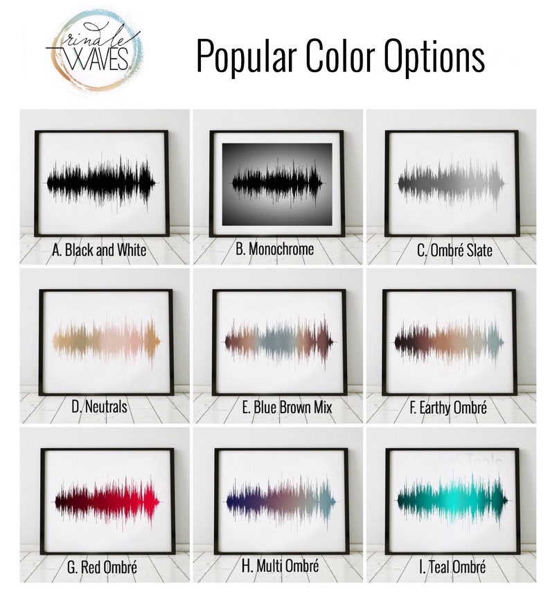 Two Piece Set Custom Sound Wave Art Sound Wave Art Prints - Etsy