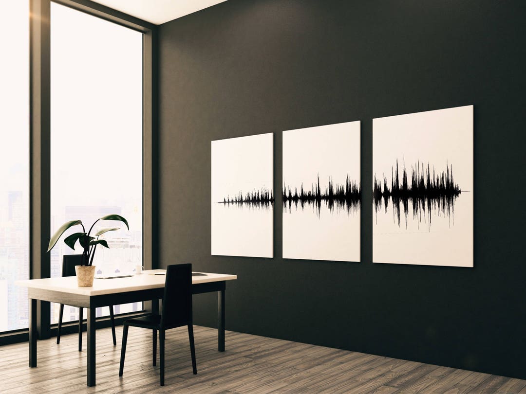 Three Piece Set Custom Sound Wave Art Sound Wave Art Prints Custom ...
