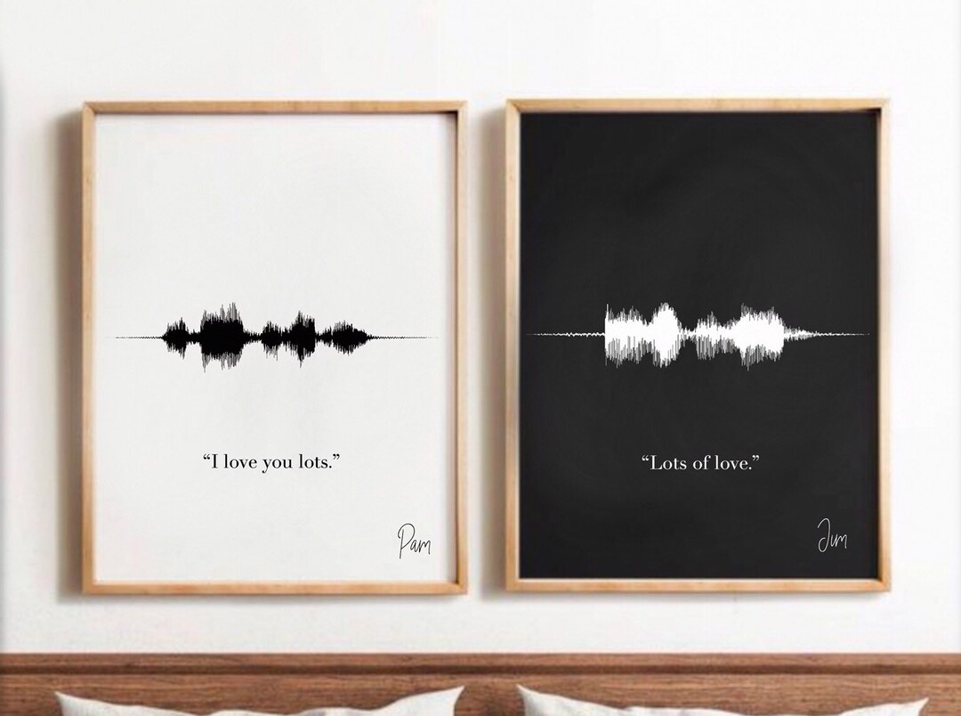 Two Piece Set Custom Sound Wave Art, Sound Wave Art Prints, Custom ...