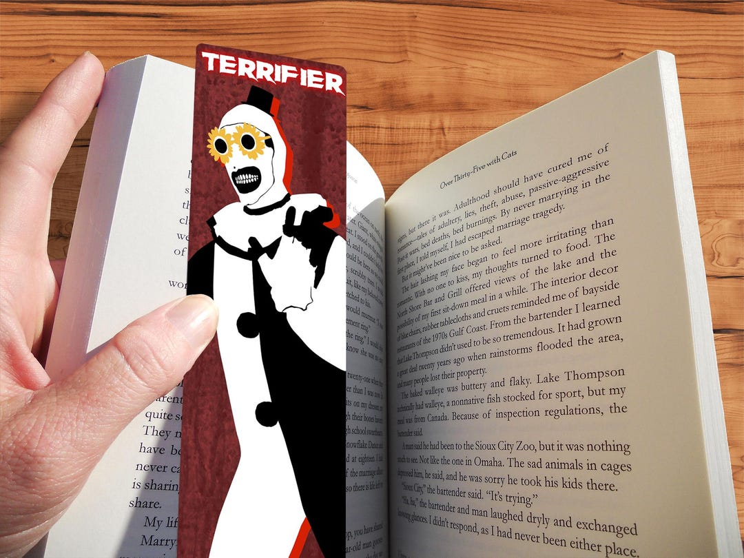 Art the Clown Terrifier Bookmark Book Art Geeky Horror Fan Bookworm ...