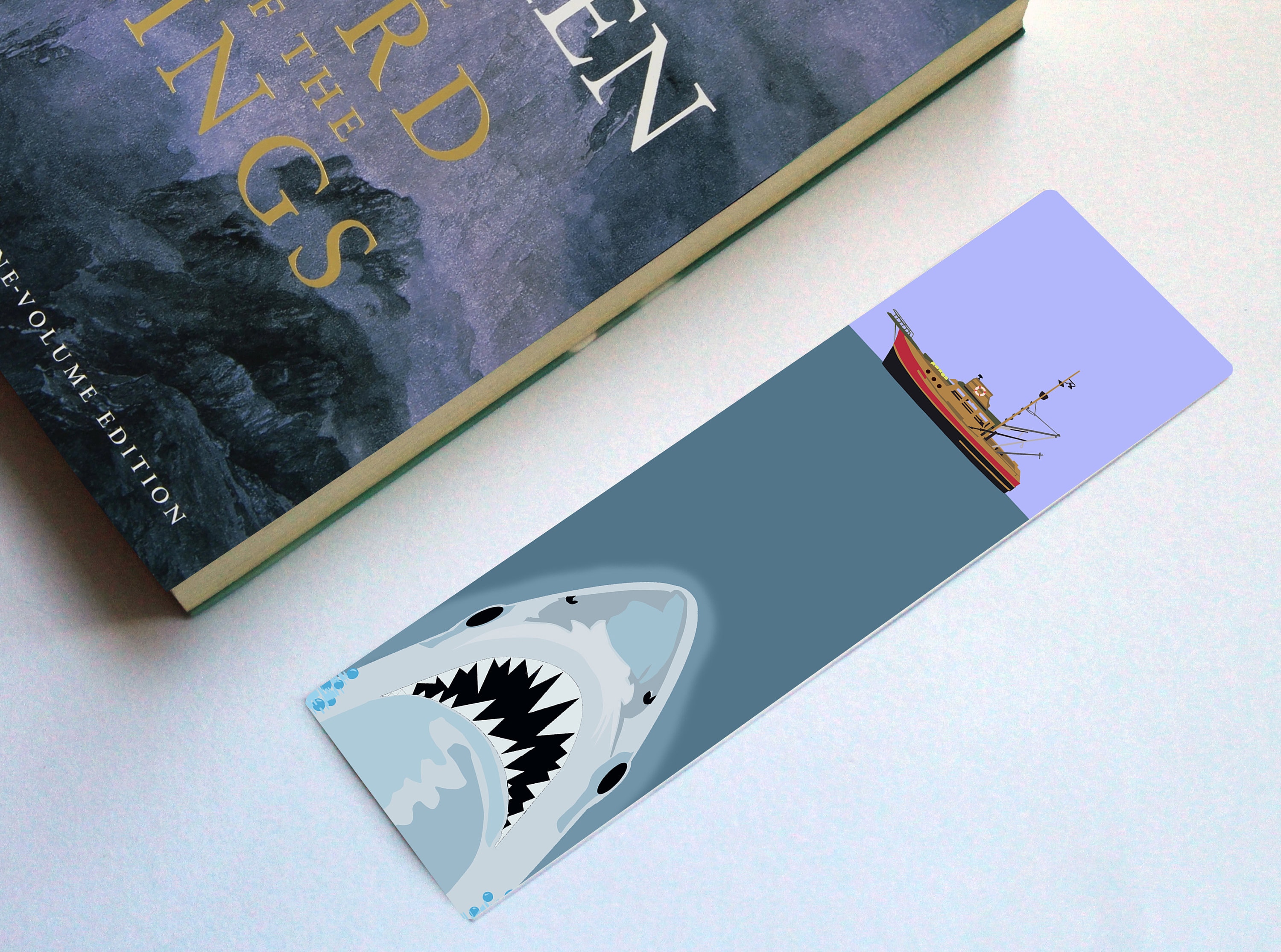 Custom Jaws Bookmark Minimalist Style Cult Movie Art Geeky | Etsy