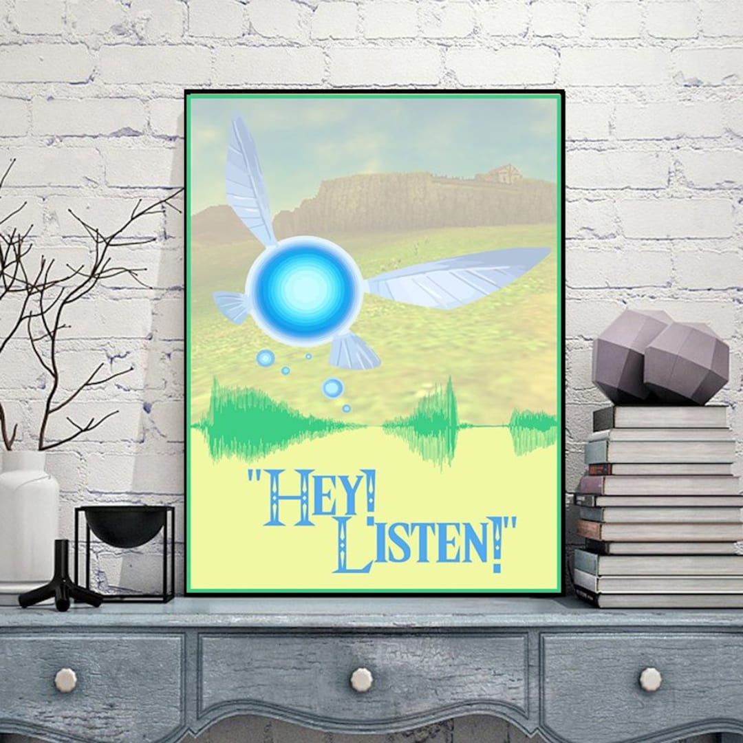 Navi Zelda Art Print: Minimalist Soundwave Poster, Geeky Gaming Gift - Etsy