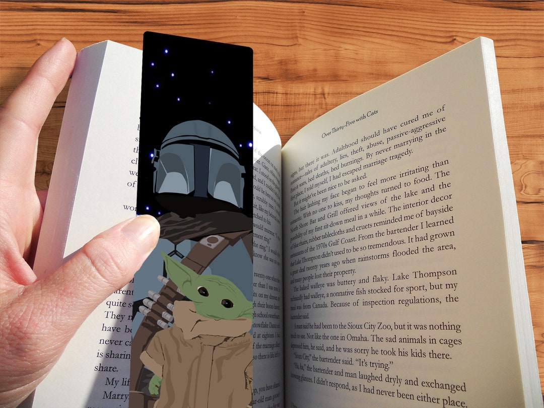 Star Wars the Mandalorian and the Child Grogu Bookmark Minimalist Style ...