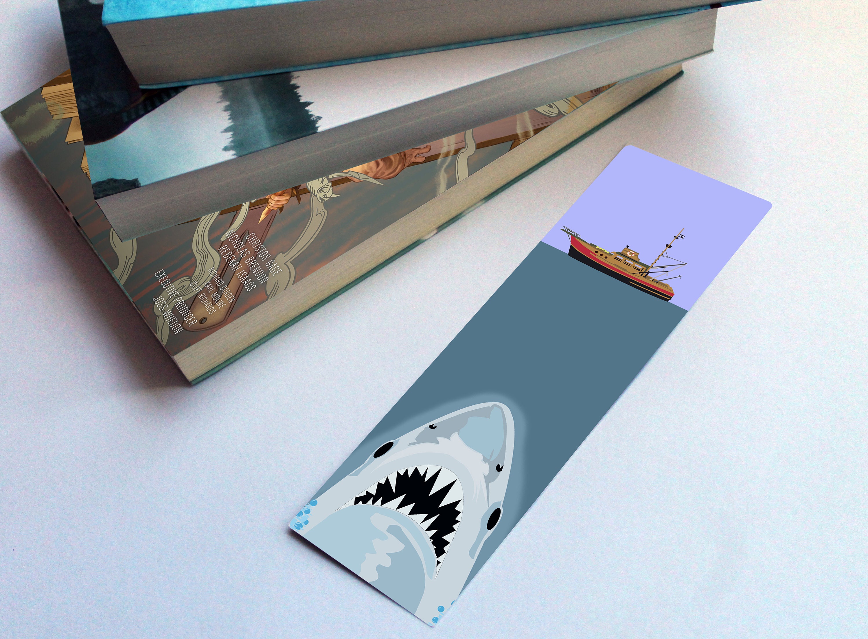 Custom Jaws Bookmark Minimalist Style Cult Movie Art Geeky | Etsy