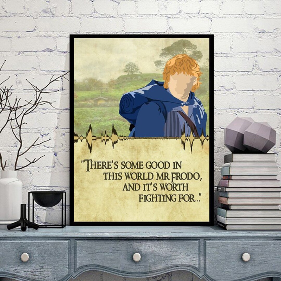 Lord of the Rings Samwise Gamgee Soundwave Minimalist Style Film Art ...