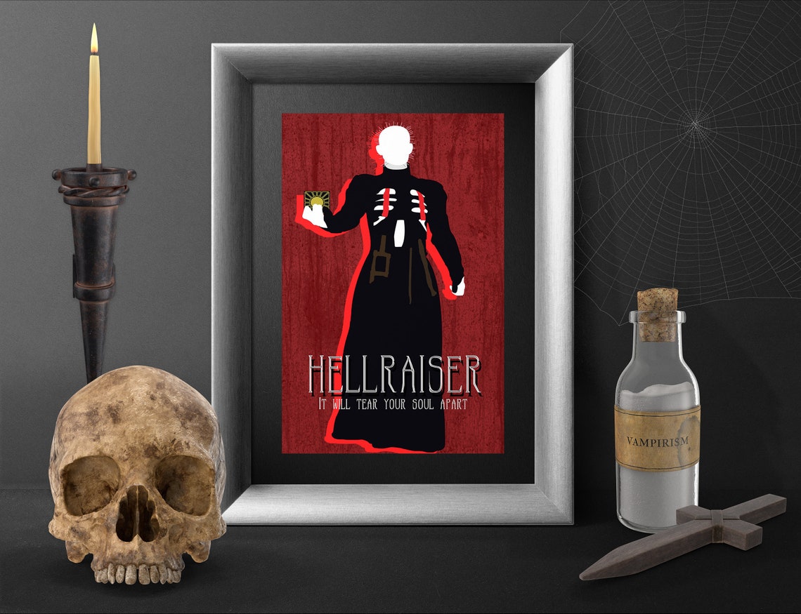 Pinhead Hellraiser Custom Silhouette Cult Film Art Poster - Etsy