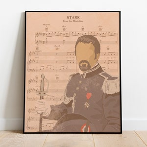 Javert 'stars' Sheet Music Art Print: Les Misérables Minimalist Design ...