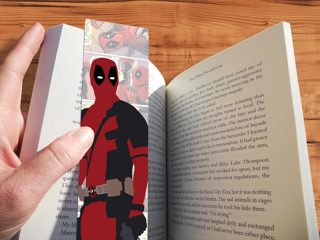 Custom Marvel Deadpool Bookmark Minimalist Style Cult - Etsy