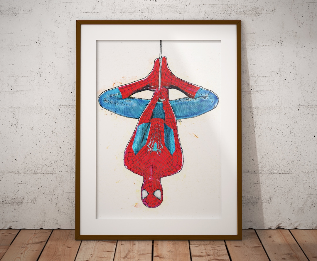 Custom Spider-man Line Drawing: Superhero Wall Art Print - Etsy UK