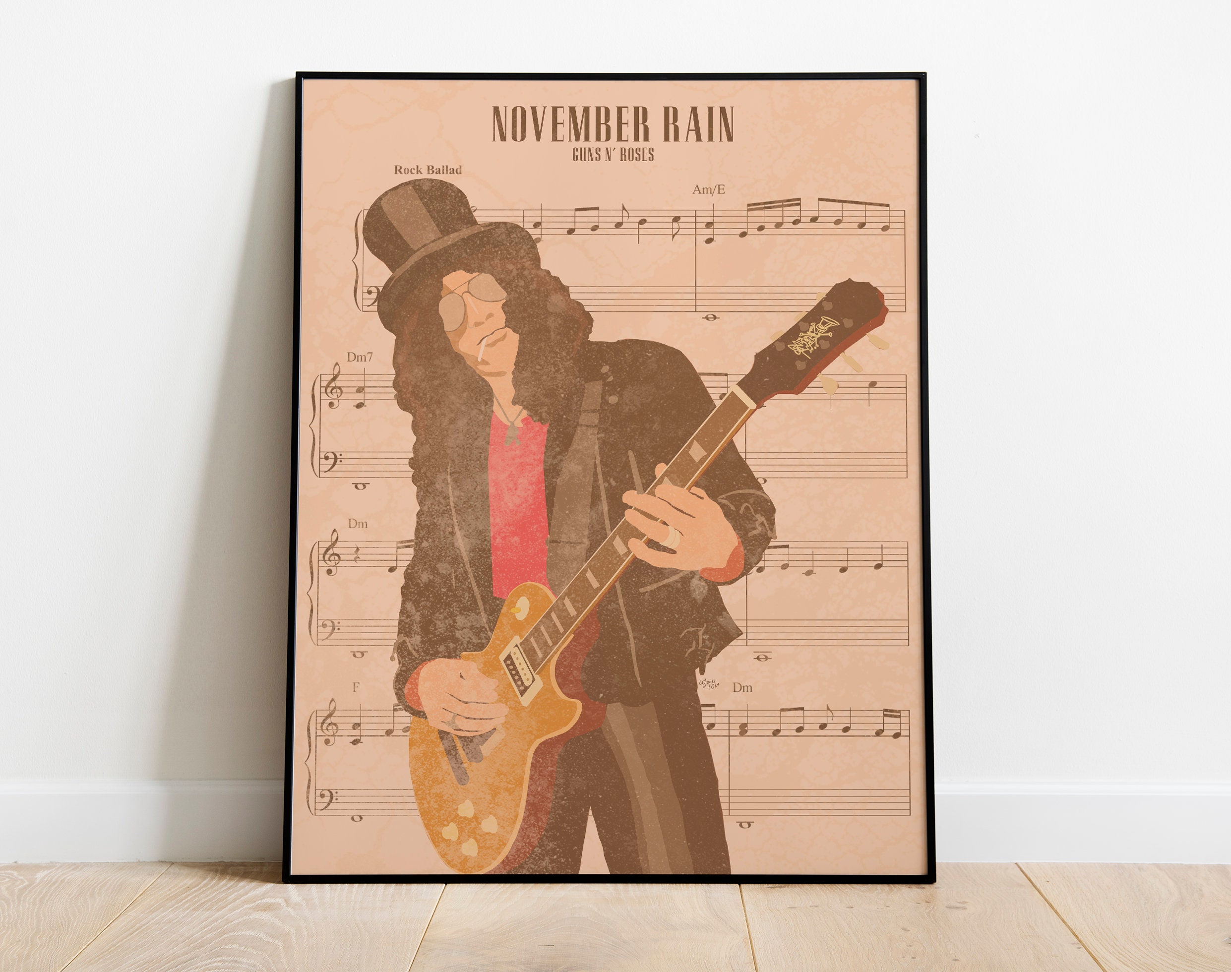 Slash November Rain Sheet Music Art Print – Guns N' Roses Ballad - Etsy