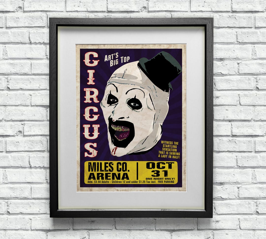 Art the Clown Terrifier Vintage Circus Poster Minimalist Style Horror ...