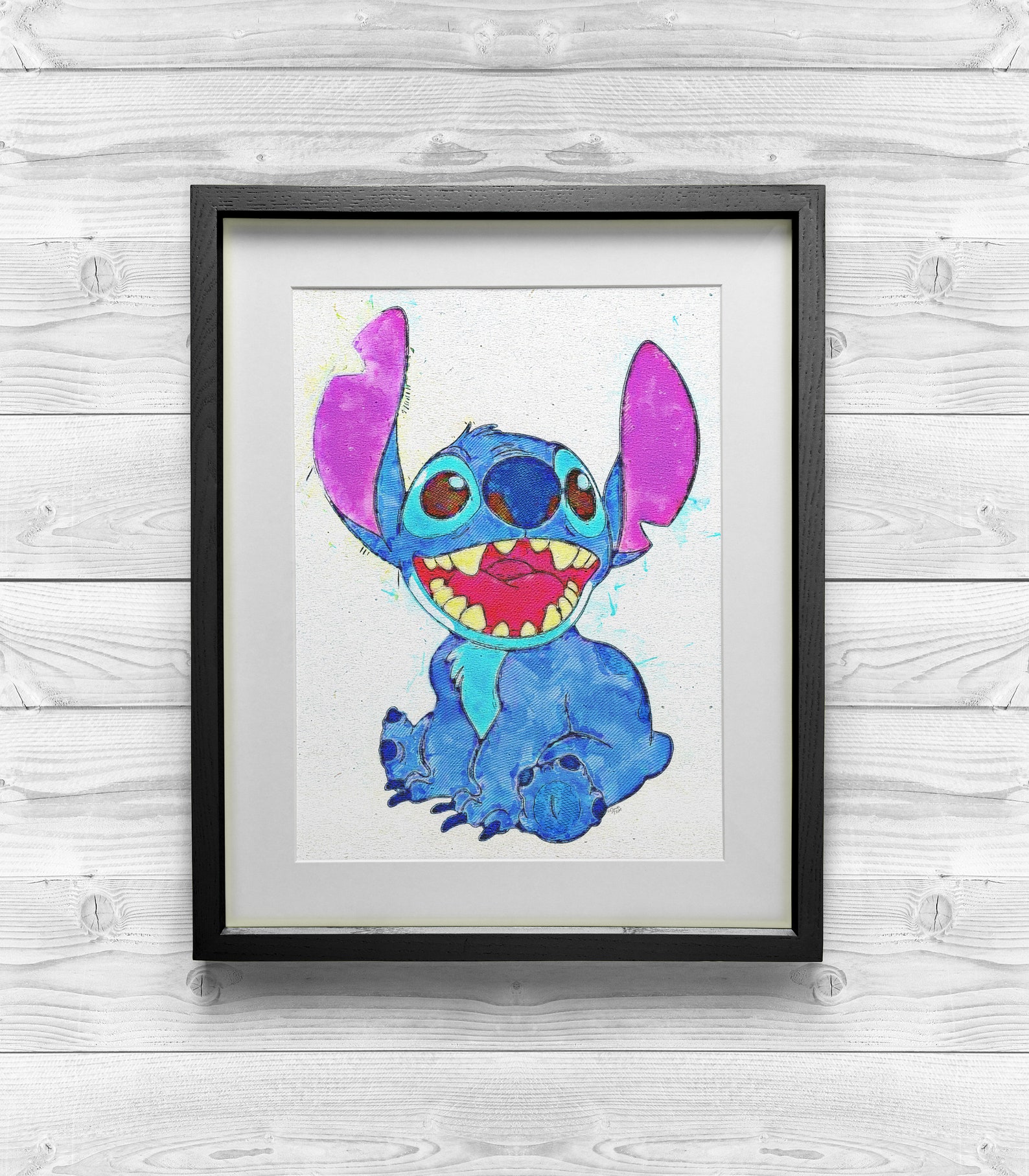 Lilo & Stitch Disney Digital Line Drawing Sketch Wall Art | Etsy