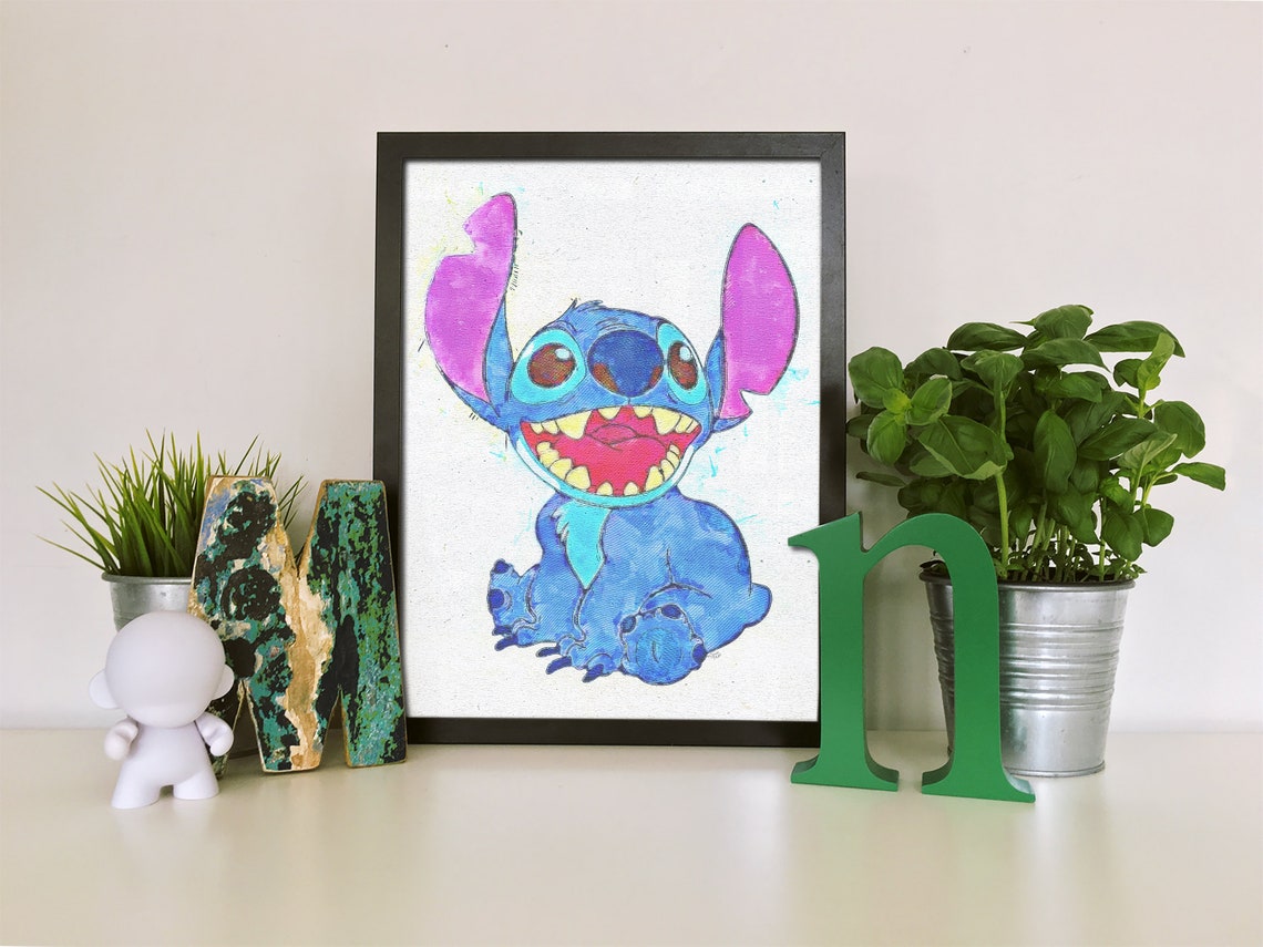 Lilo & Stitch Disney Digital Line Drawing Sketch Wall Art | Etsy