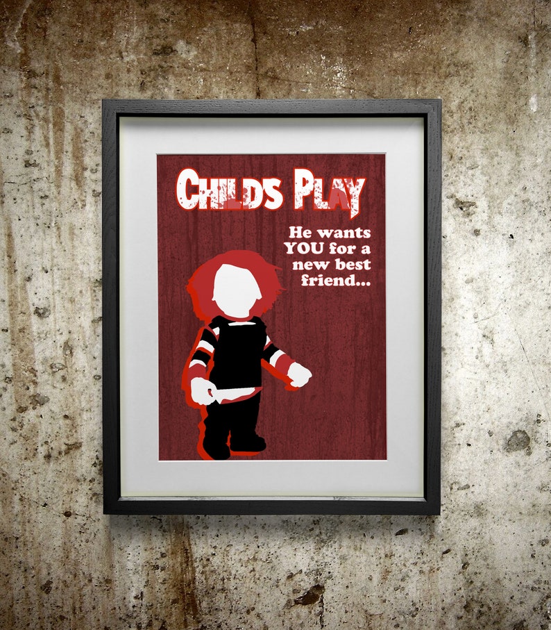 Chucky Child's Play Custom Silhouette Cult Film Art Poster | Etsy