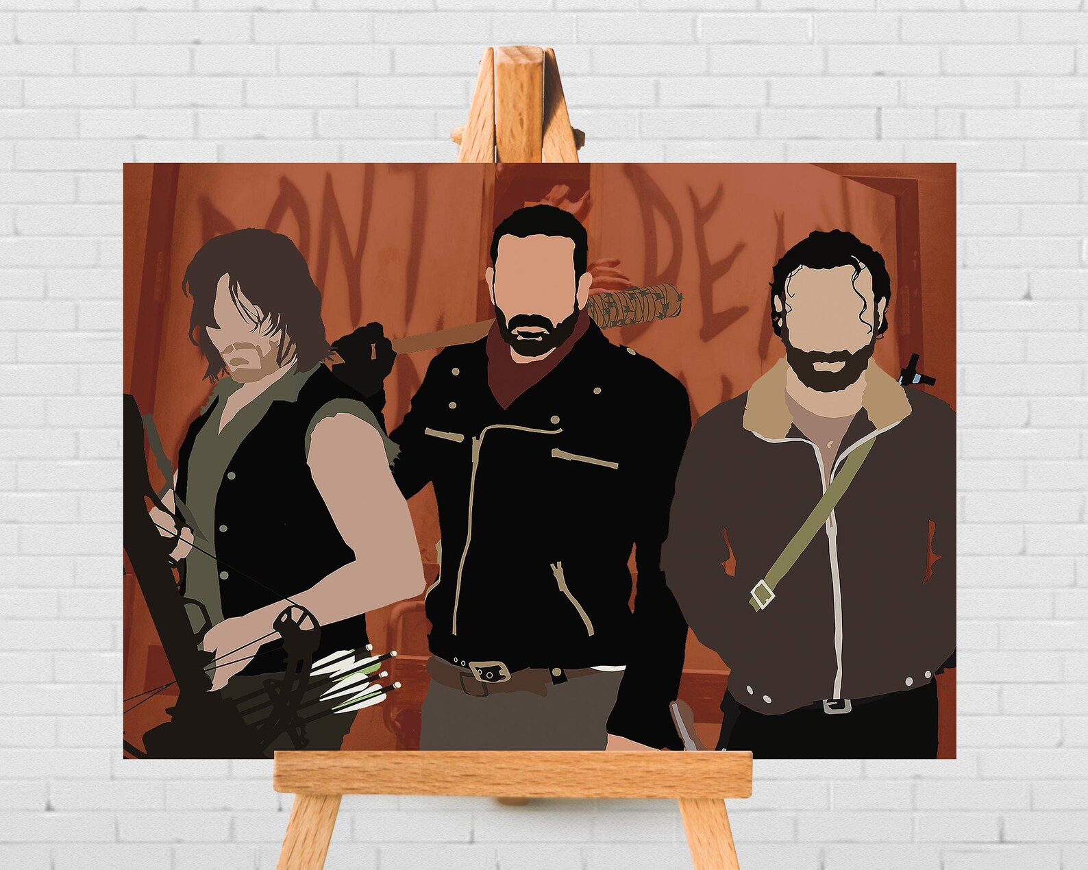 Daryl Dixon Negan Rick Grimes the Walking Dead Custom Minimalist Style ...