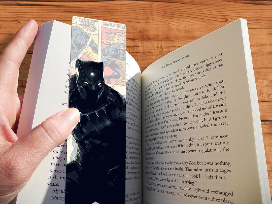 Marvel Black Panther Bookmark Minimalist Style Superhero Art Geeky ...