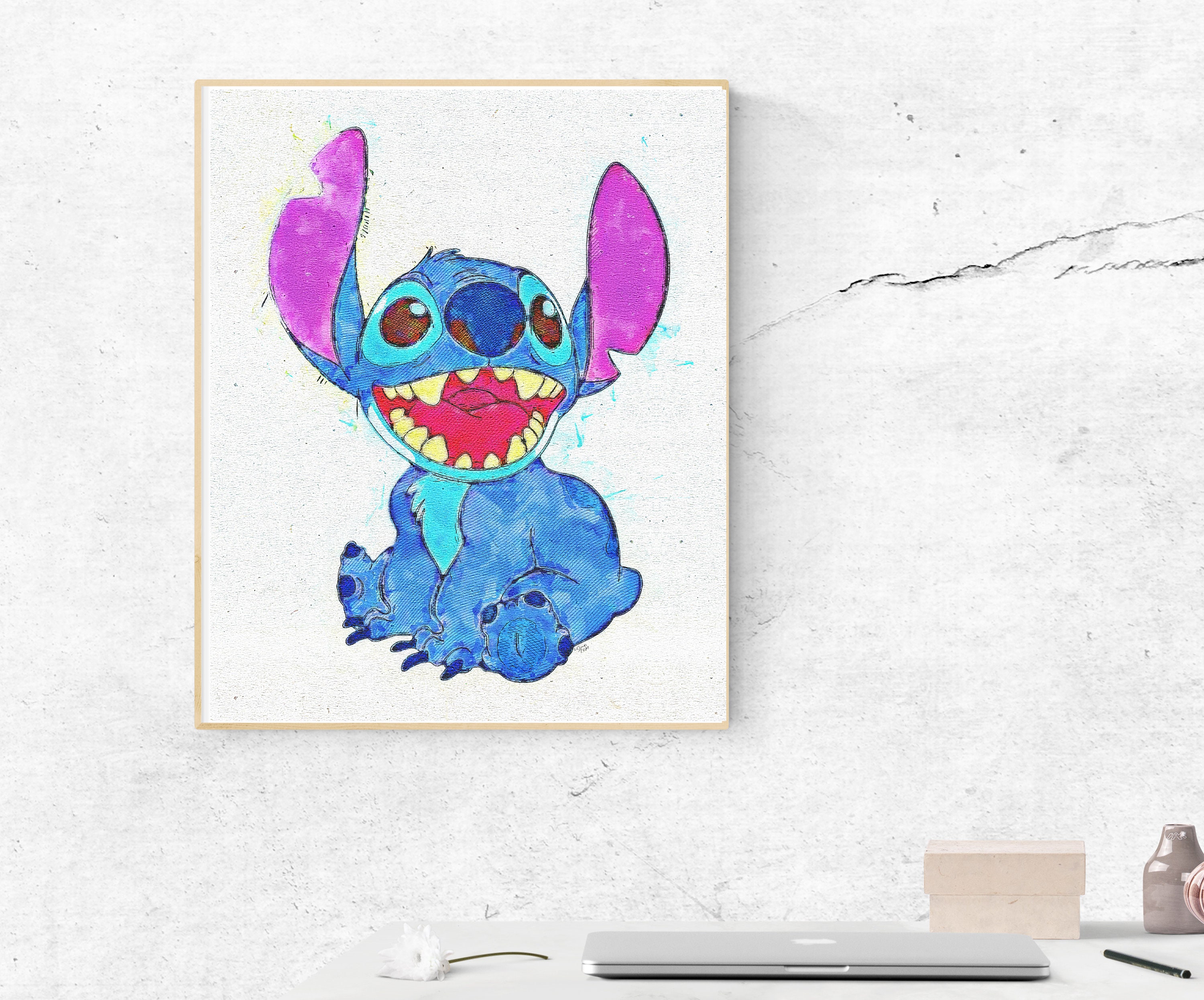Lilo & Stitch Disney Digital Line Drawing Sketch Wall Art | Etsy