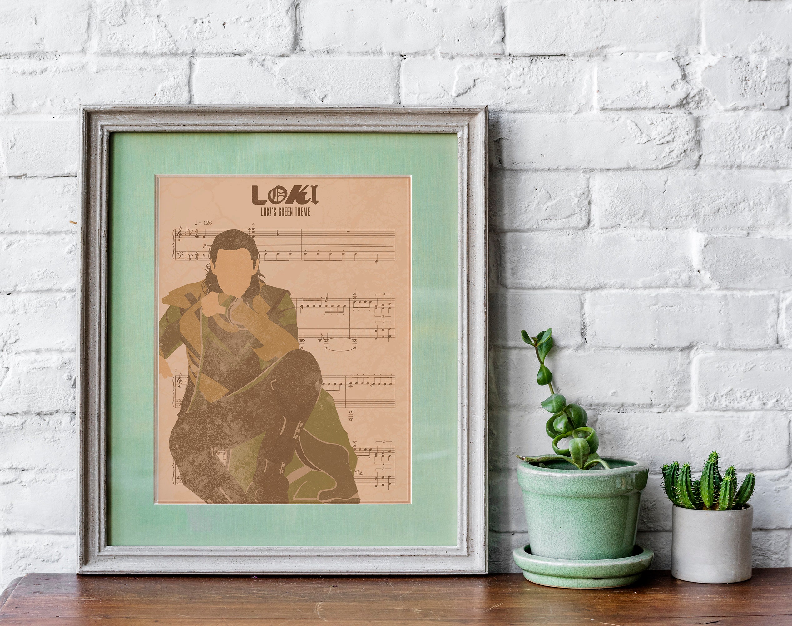 Loki Loki's Green Theme Custom Theme Tune Sheet Music Wall | Etsy