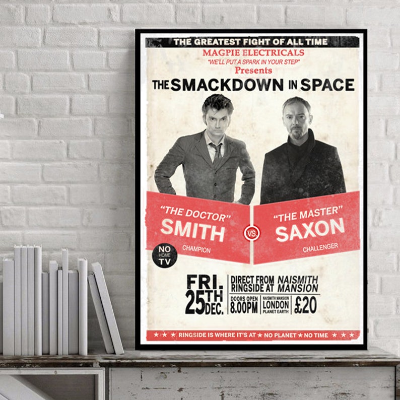 10th Doctor Vs the Master Custom Minimalist Style Who Vintage - Etsy UK