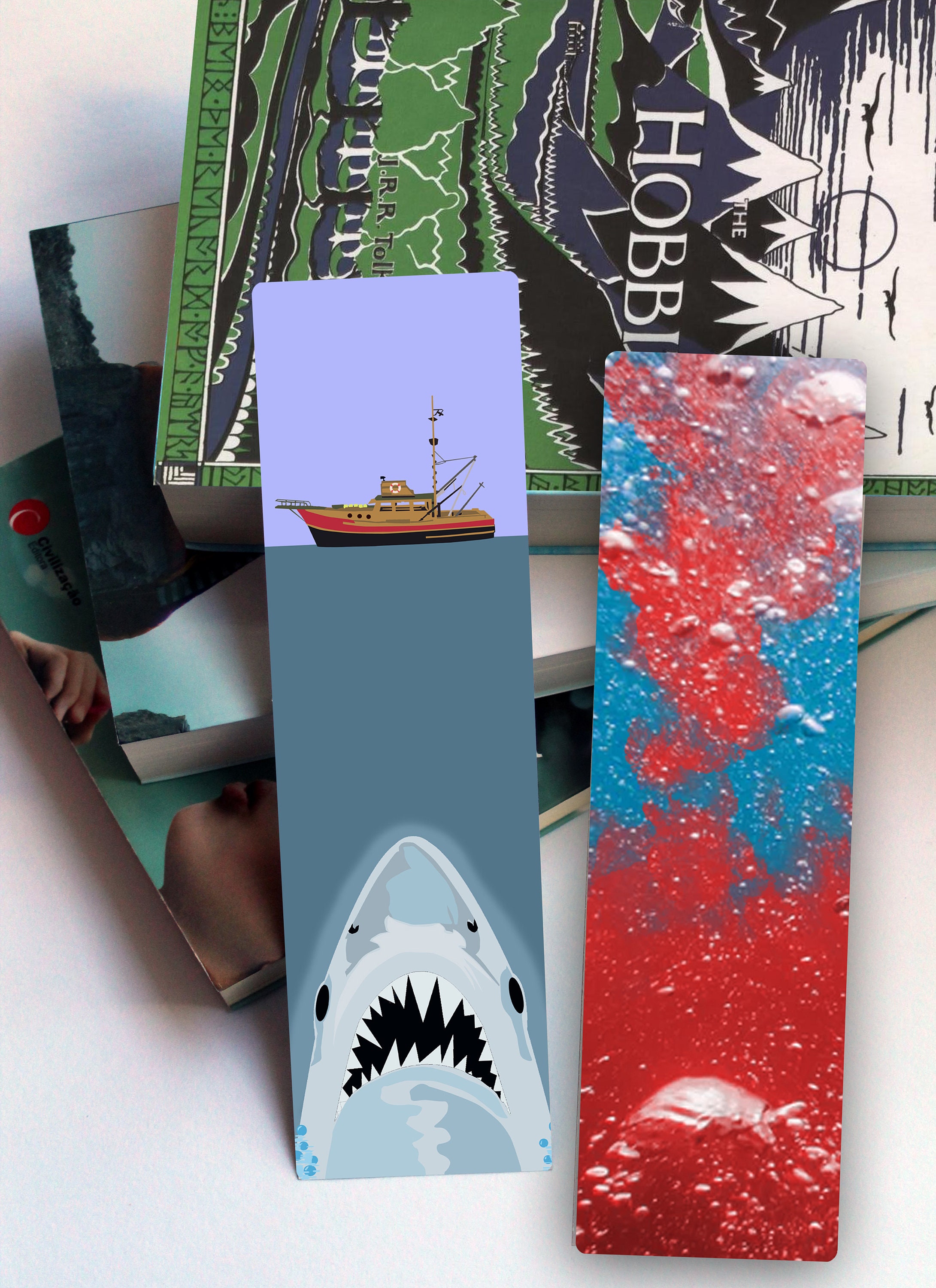 Custom Jaws Bookmark Minimalist Style Cult Movie Art Geeky | Etsy
