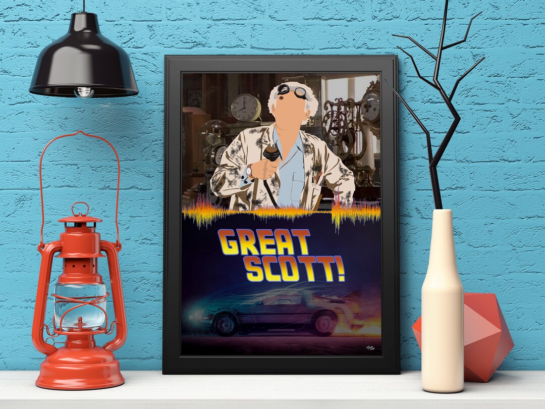 Back to the Future Doc Brown Custom Soundwave Minimalist Style Film Art ...