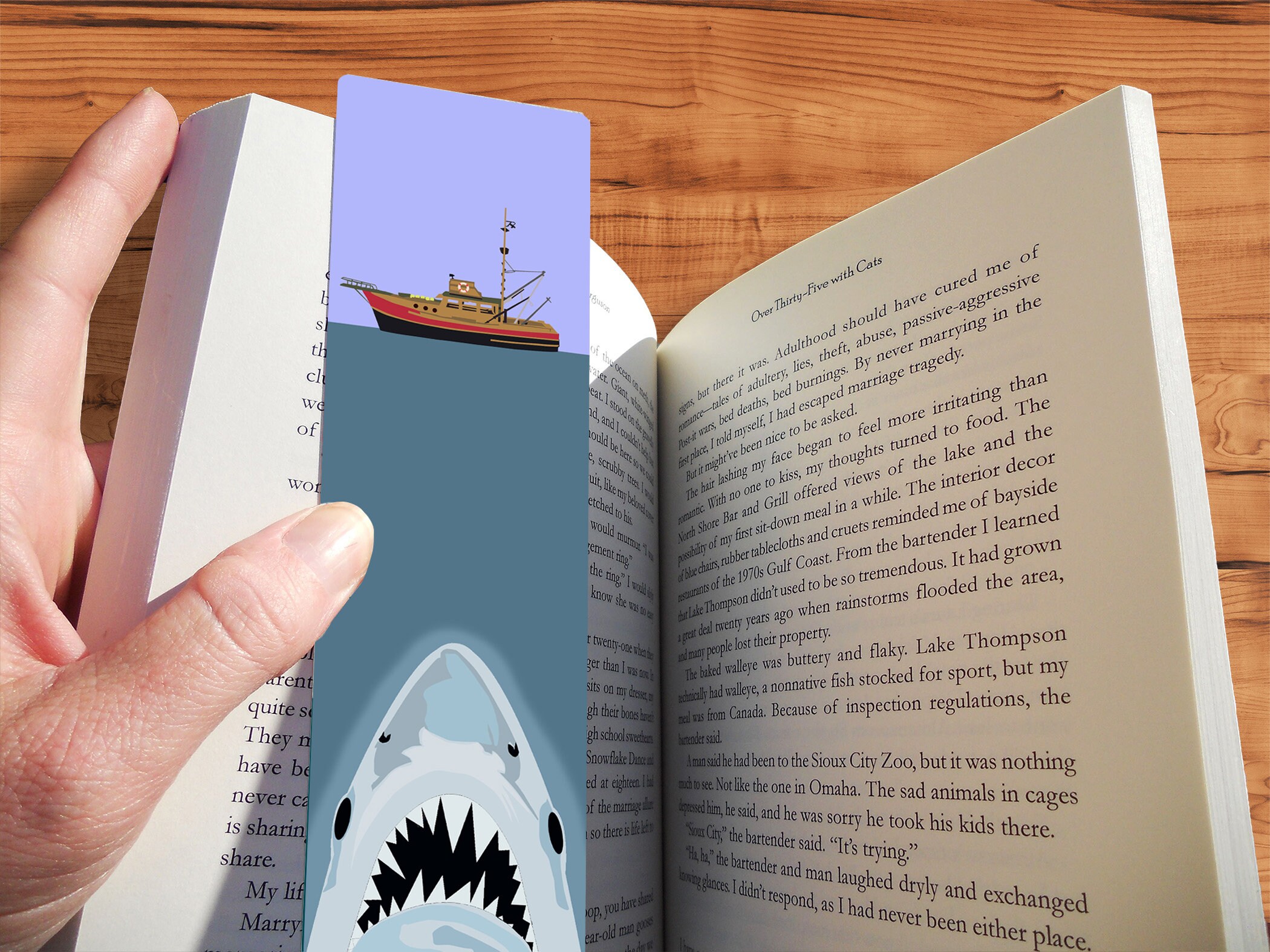 Custom Jaws Bookmark Minimalist Style Cult Movie Art Geeky | Etsy