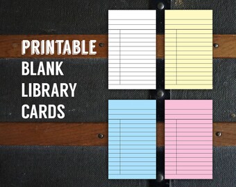 Blank Library Cards | Etsy