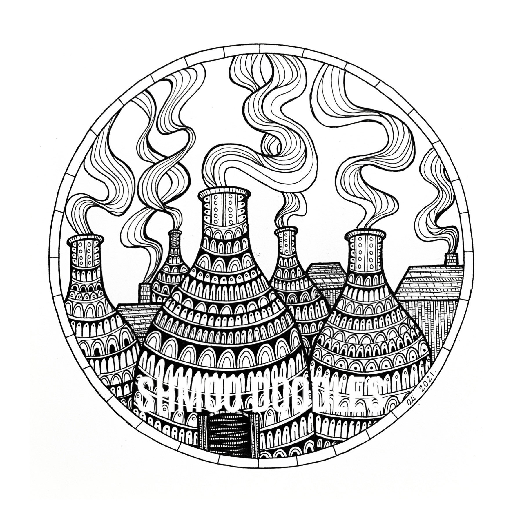 Bottle Kilns & Roof Tops Art Print, Unique Design. - Etsy