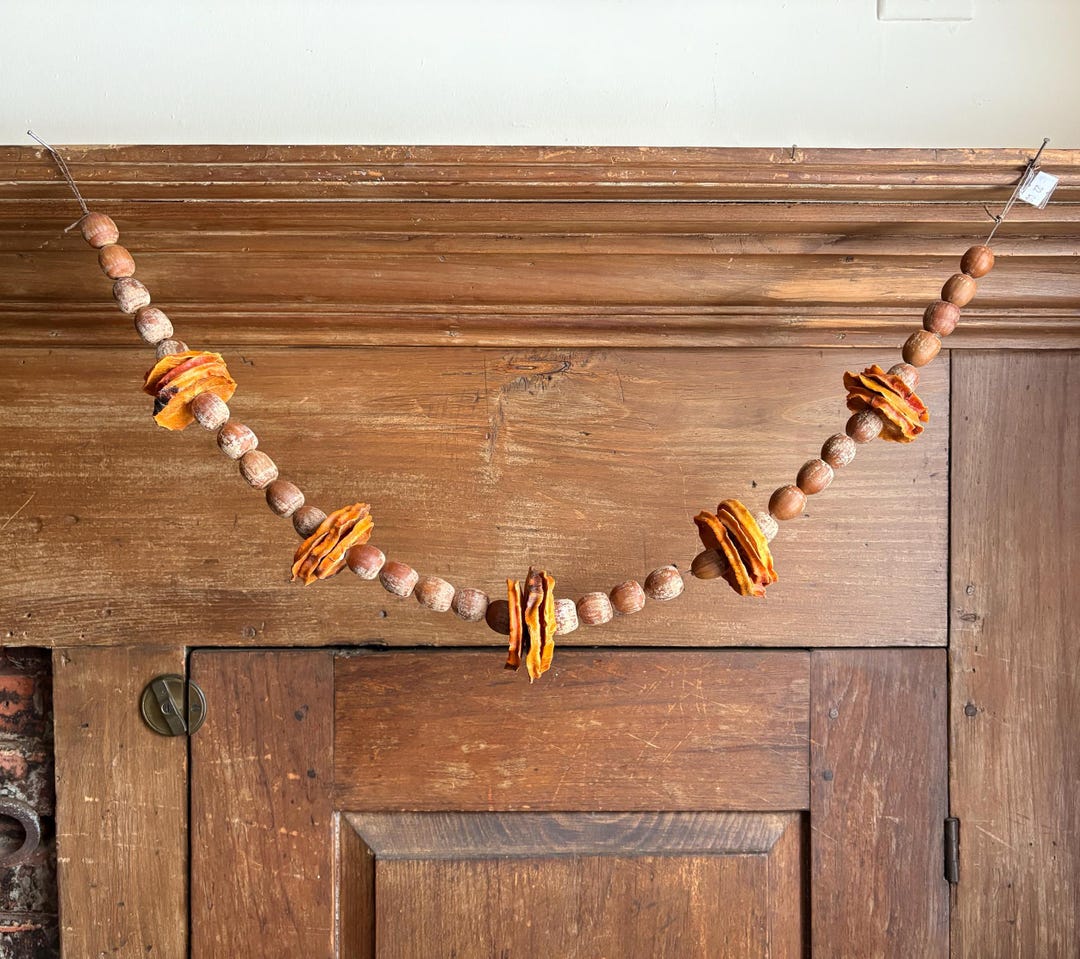 Primitive Persimmon & Acorn Garland - Etsy