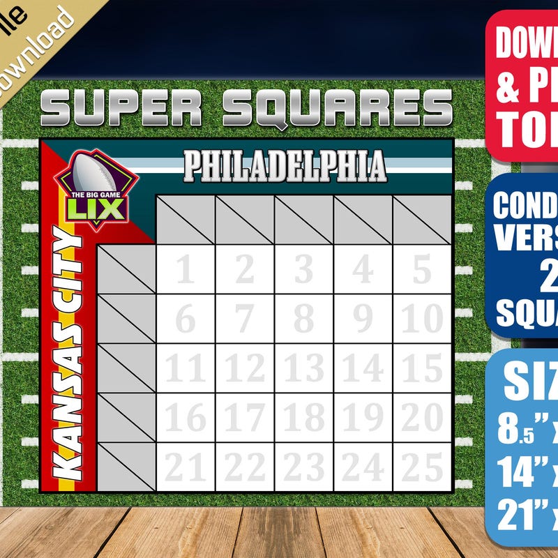 2025 Football Pool Templates Printable - Etsy