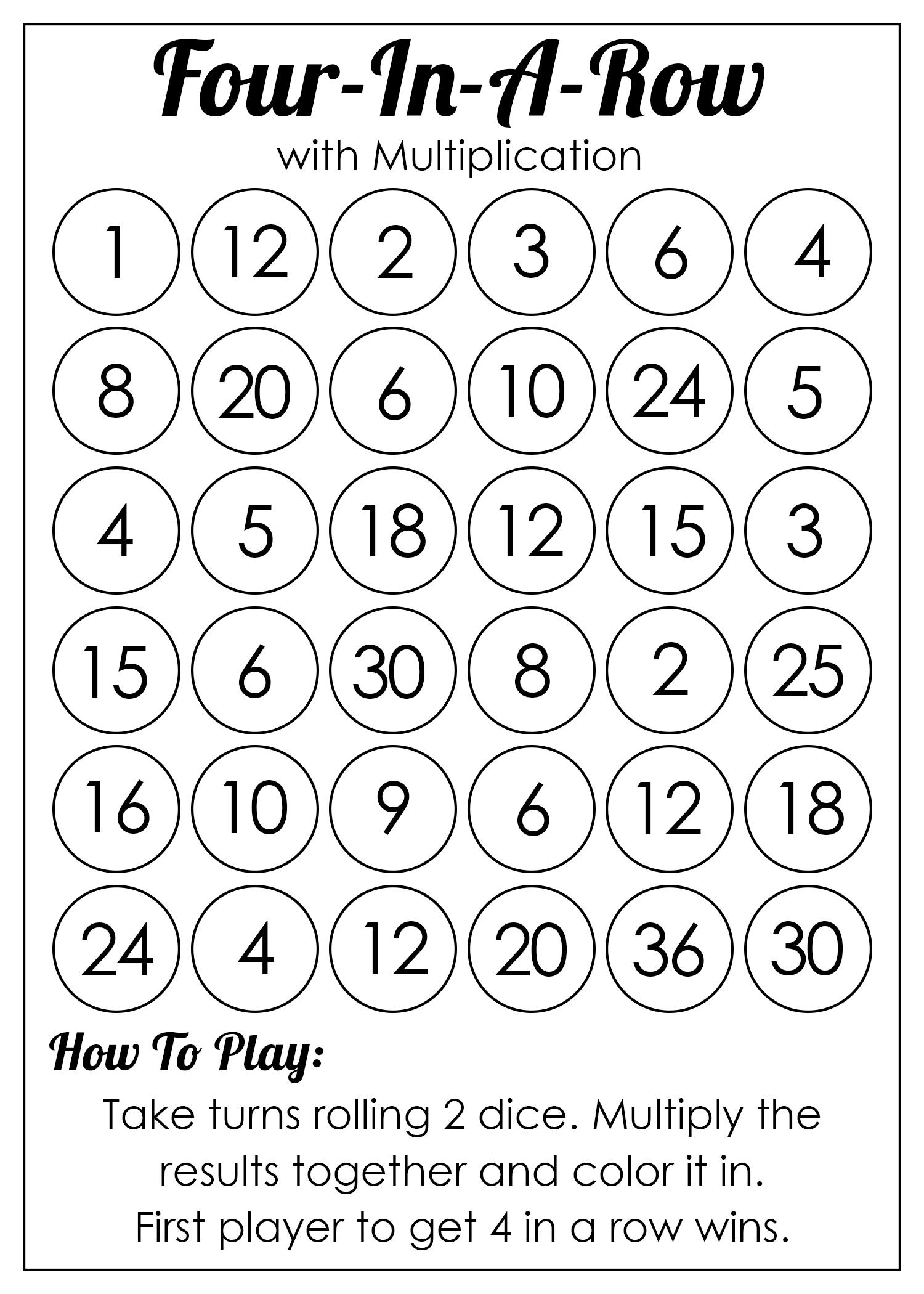 Four-in-a-row Educational Game Pack Practice Addition and ...