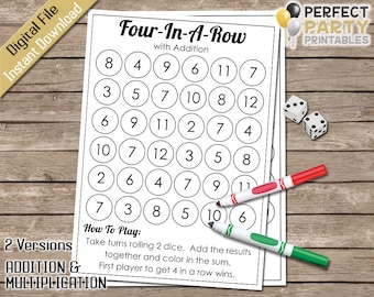 Multiplication Game four in a Row - Etsy