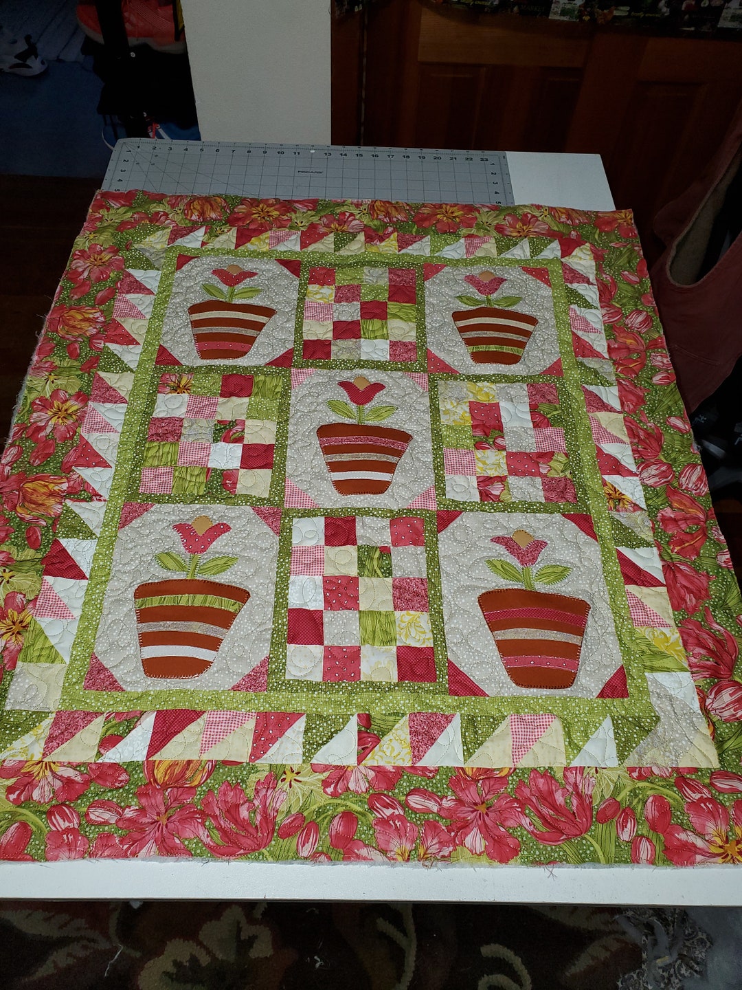Happy Blooms Pattern & Quilt Top Fabric Kit - Etsy
