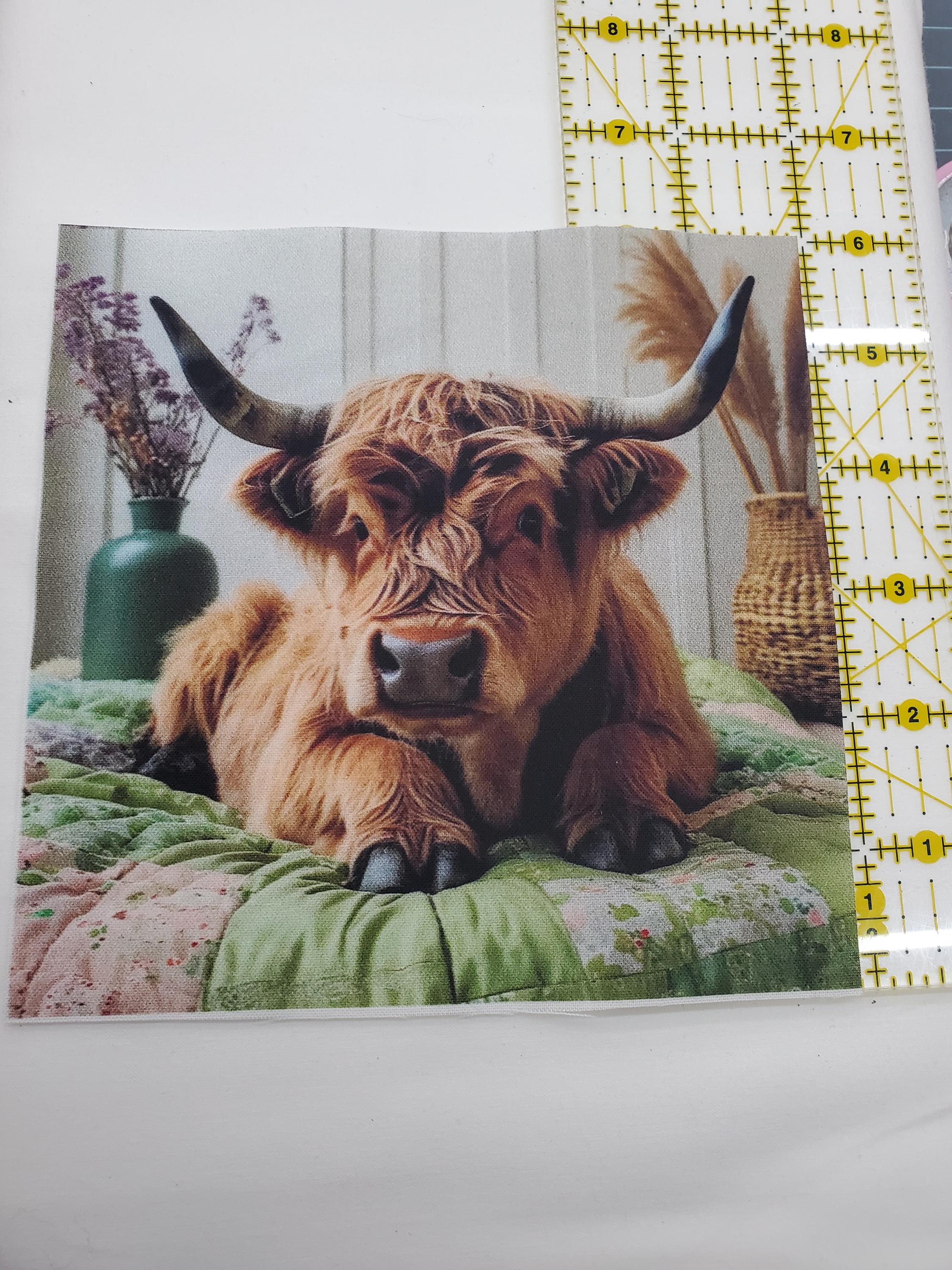 Highland Cow Quilt Block 6" on a Bed Quilt - Etsy