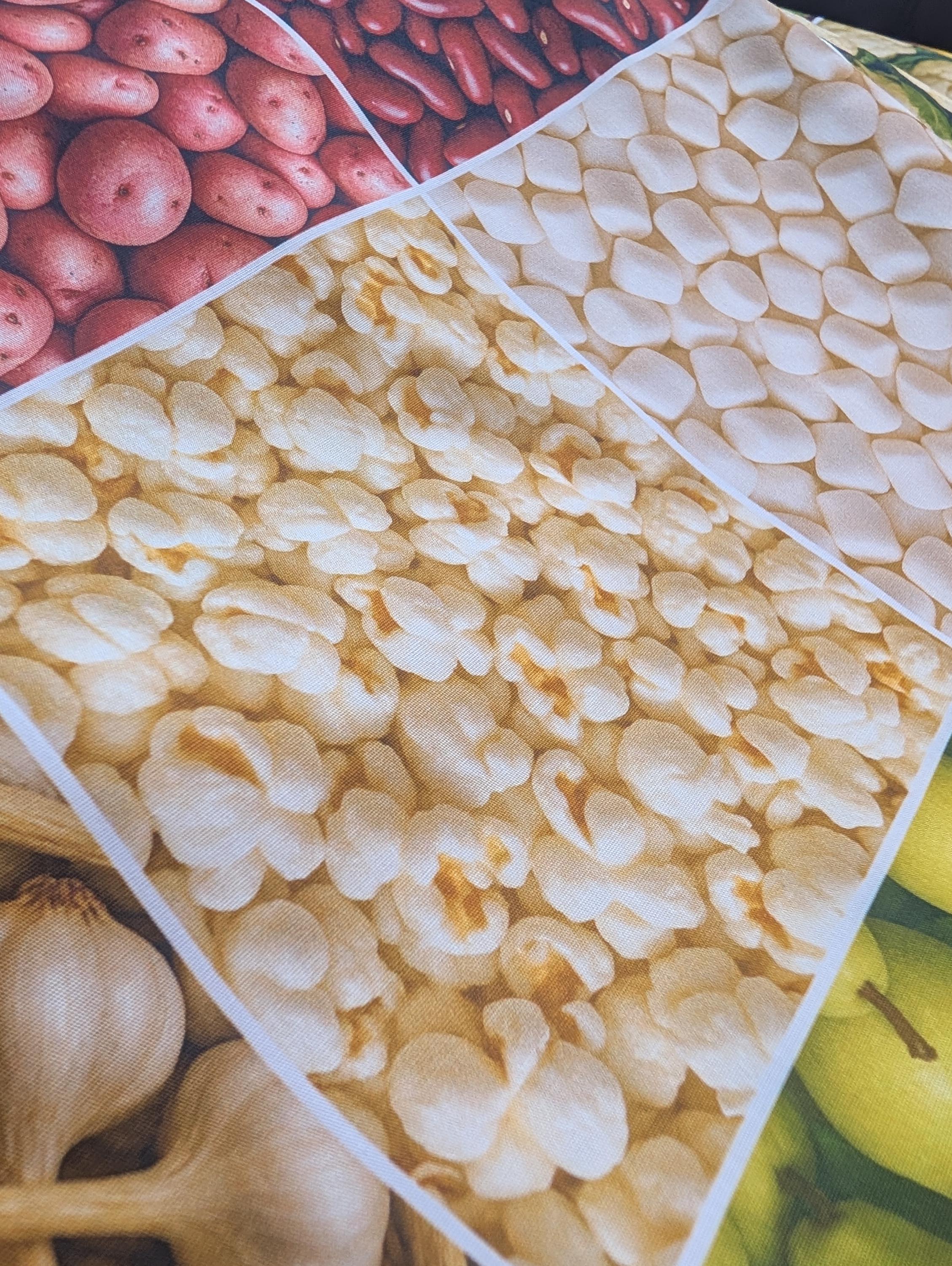 77 Fruits and Veggies Fabric Custom Printed Panel, 5 Inch Square Each ...