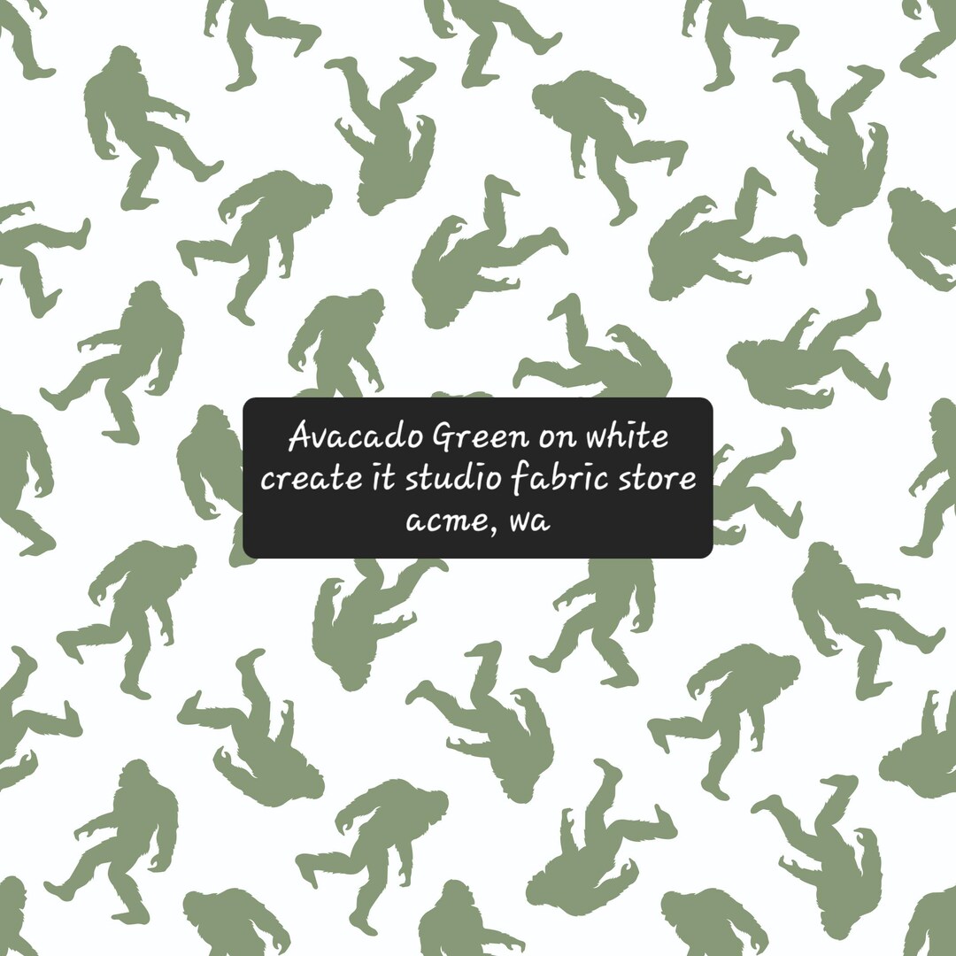 Bigfoot Toss Fabric – Premium Quilt Store Quality Fat Quarter Green ...
