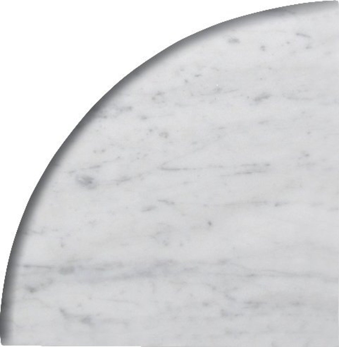 Round Edge Bianco Carrara Premium Corner Shelf Piece Polished, Made ...