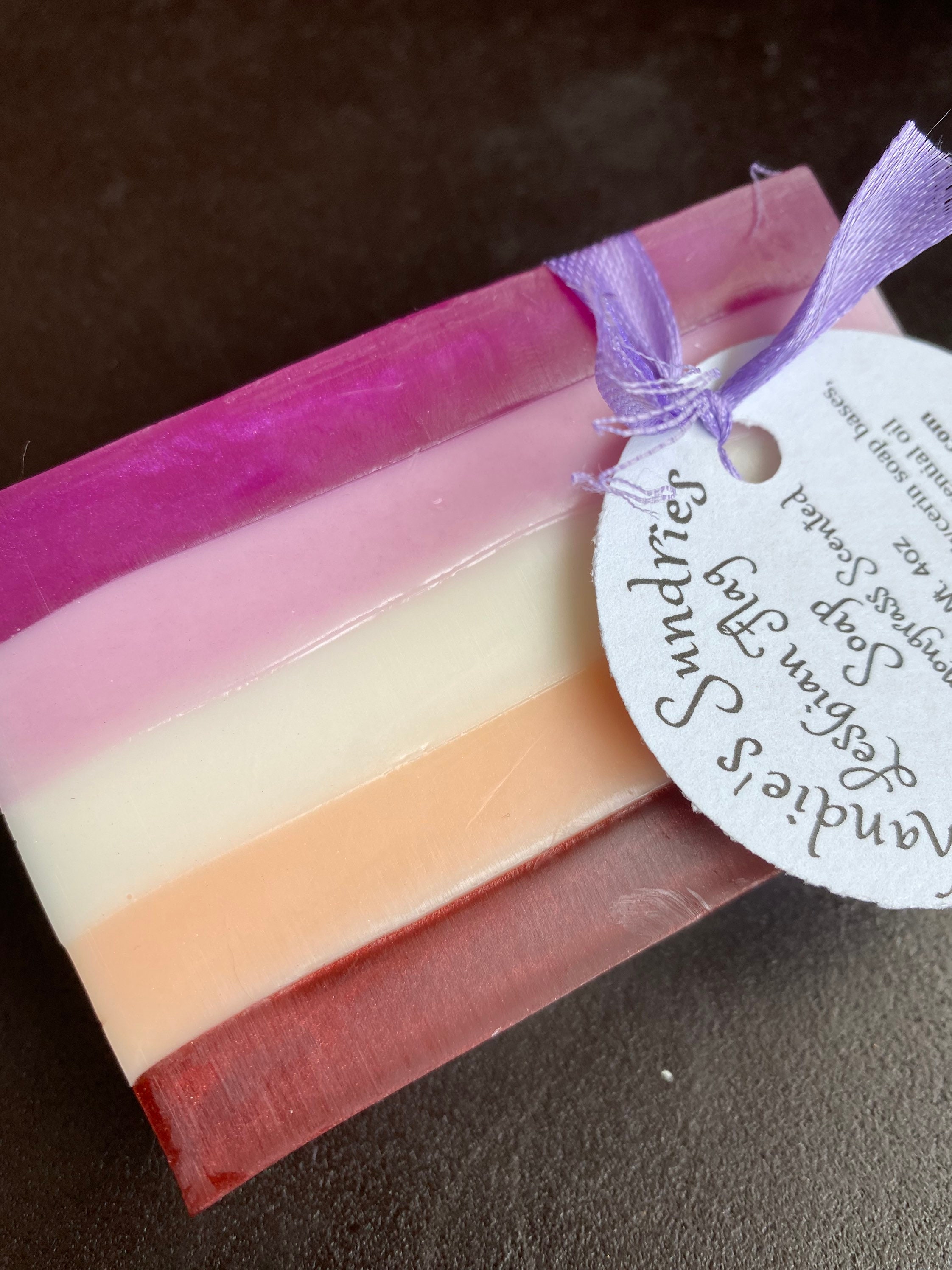 Lesbian Flag Soap, 4 Oz, 3” X 2”, Lemongrass Scented. - Etsy